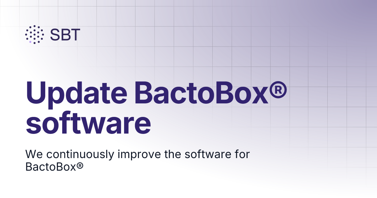 Update BactoBox® software | SBT